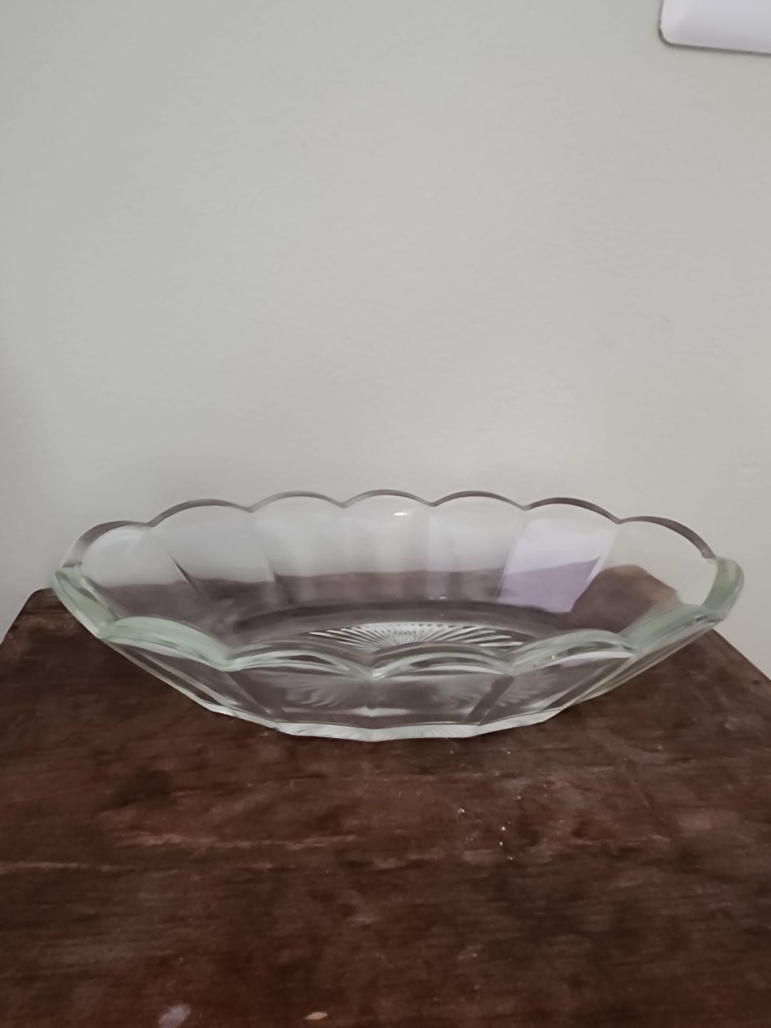 Vintage Glass Dish, Butter Dish, Ashtray, Scalloped Edge Collectible ...