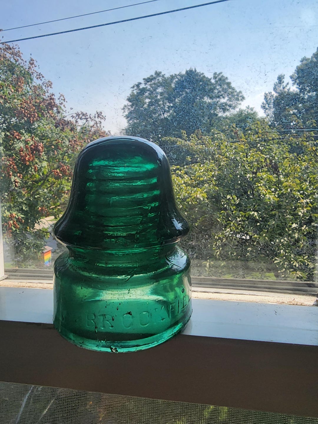 Antique Brookfield, New York Aqua Glass Insulator, Rare Green Insulator ...