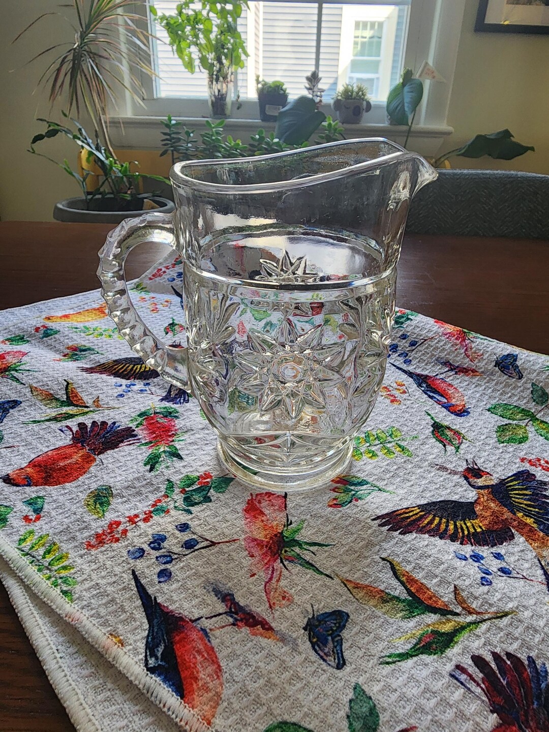 Anchor Hocking Glass Pitcher, Summertime Pitcher, Vintage Glass Pitcher ...