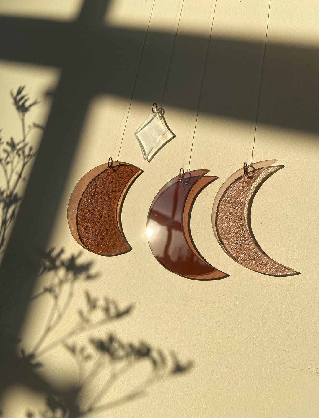 Moon Phases Glass Set 4 Pc / Christmas Ornaments - Etsy