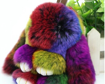 Rabbit Fur Key Chains - Etsy