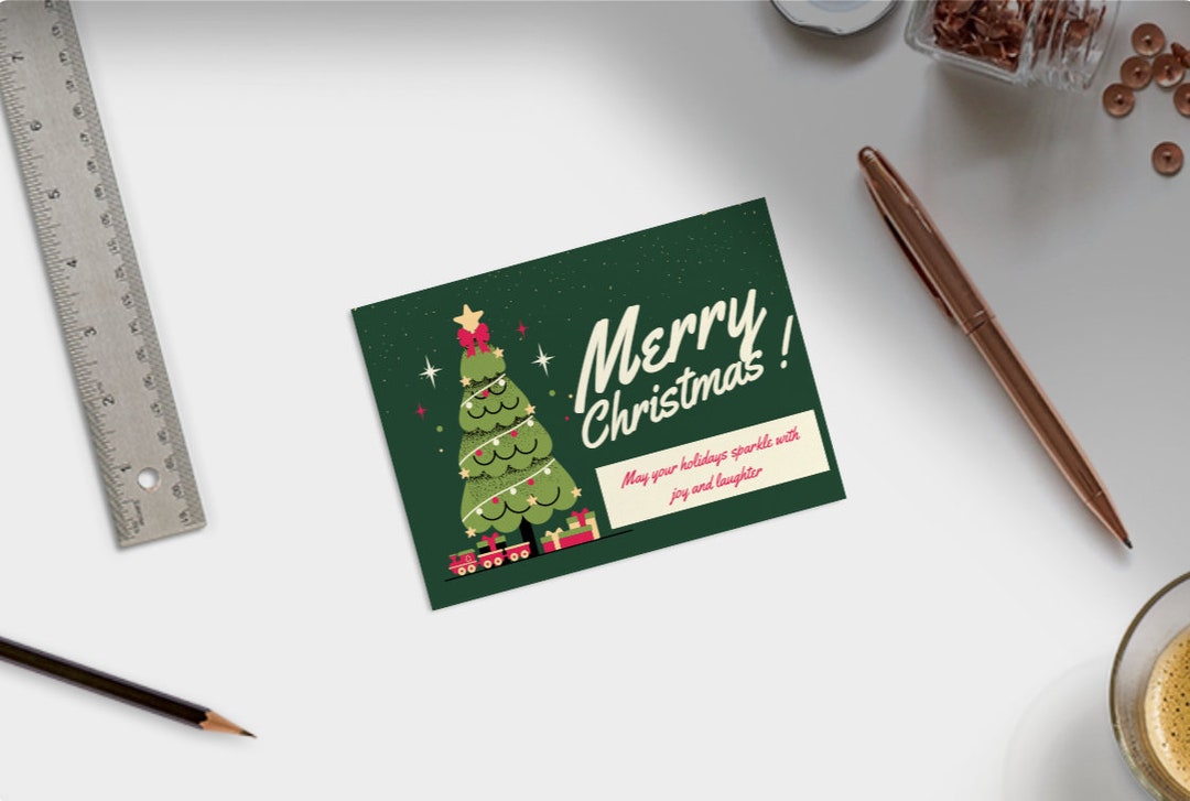 Merry Christmas Card 14.8cm X 10.5cm - Etsy