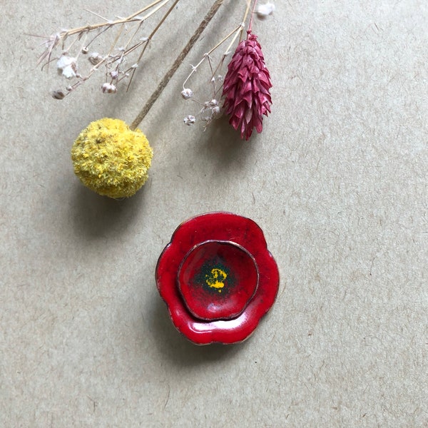 Enamel Poppy - Etsy Enamel Poppy - Etsy
