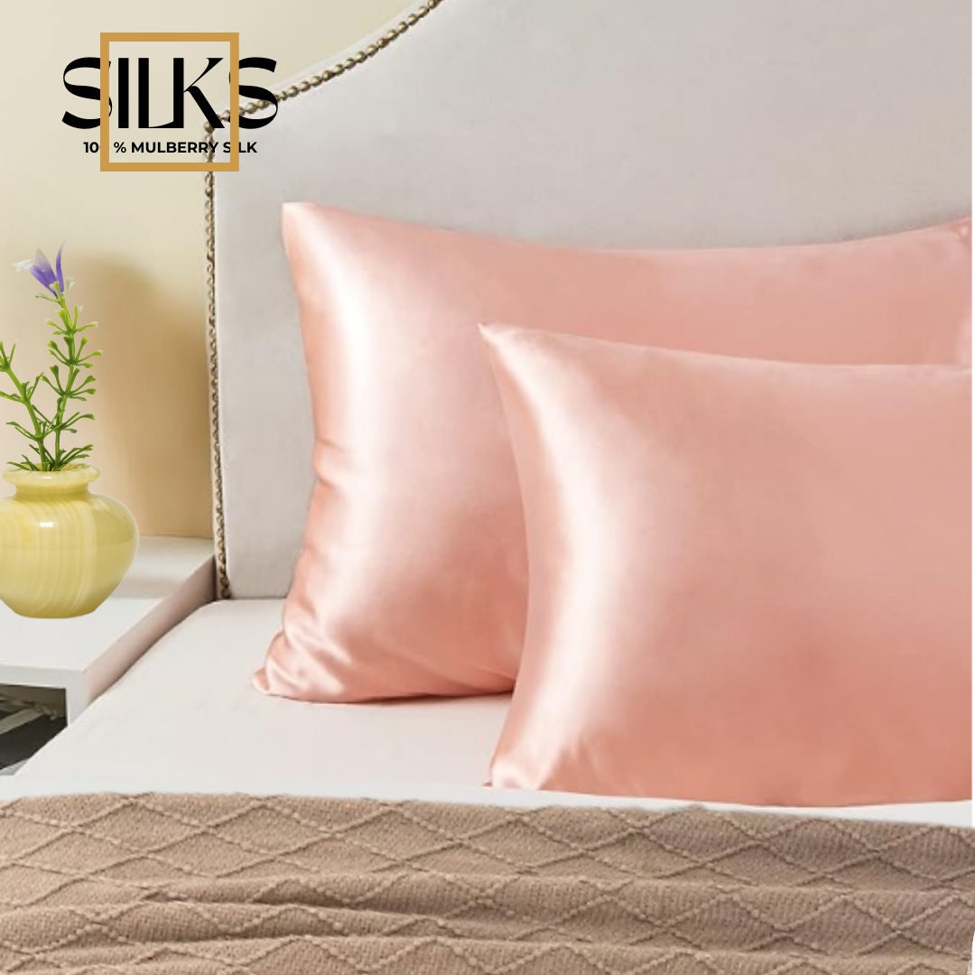 Pure Mulberry Pink Silk Pillowcase, 100% Mulberry Silk, Your Choice for ...