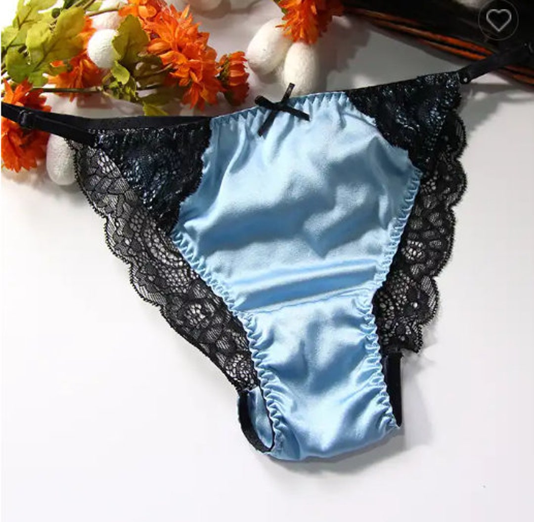 Real Silk Lace Thong,tanga Knickers,cheeky Pink Bikini Style Panty ...