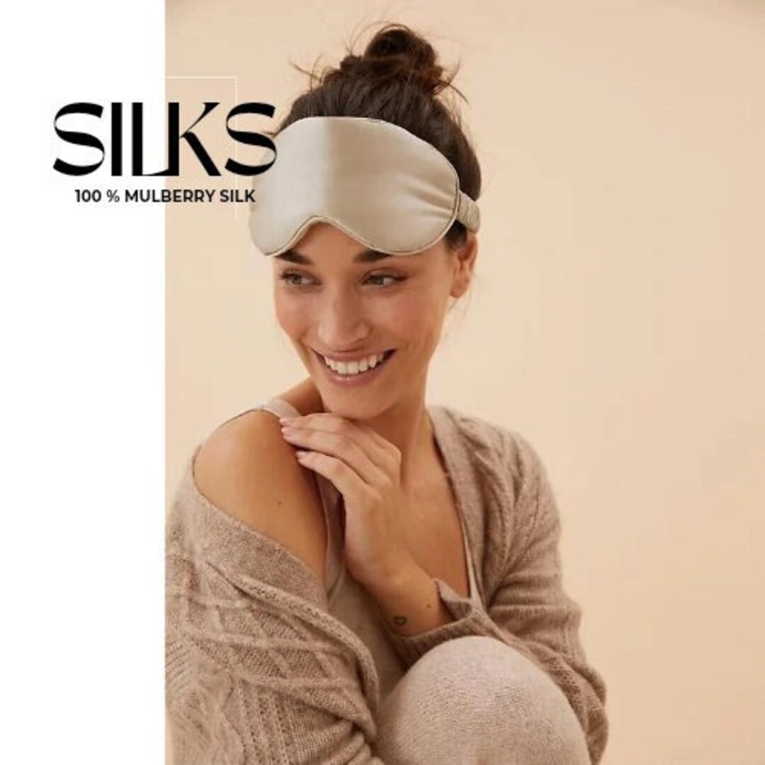 100% Mulberry Silk Sleep Masks,beige,grey Blindfold Premium Grade 6A ...