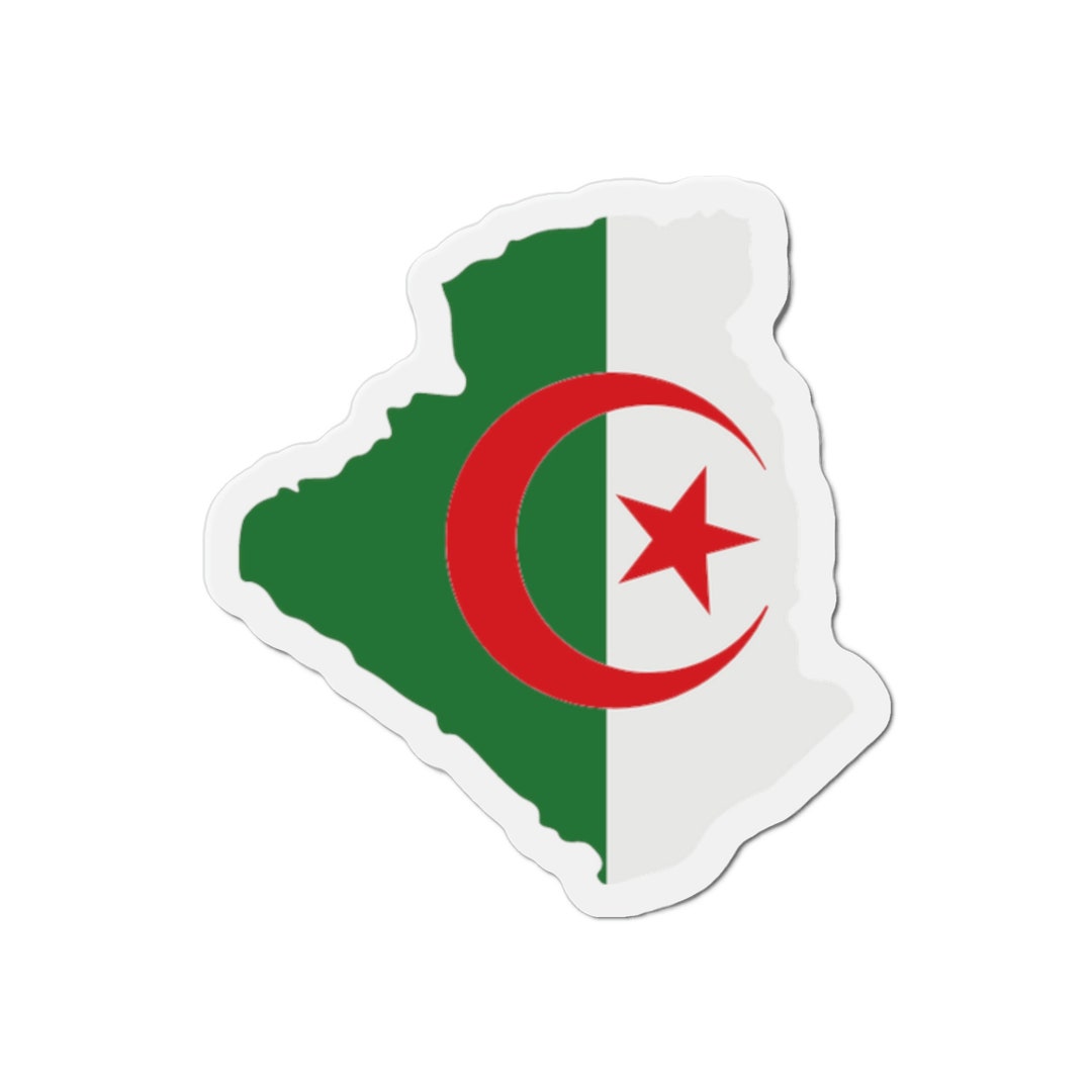 Algerian Flag Map Print Handmade in Algeria Unique Wall - Etsy