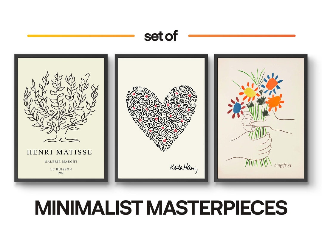 Matisse & Picasso Set of 3 Prints, Gallery Poster Wall Art, Abstract ...