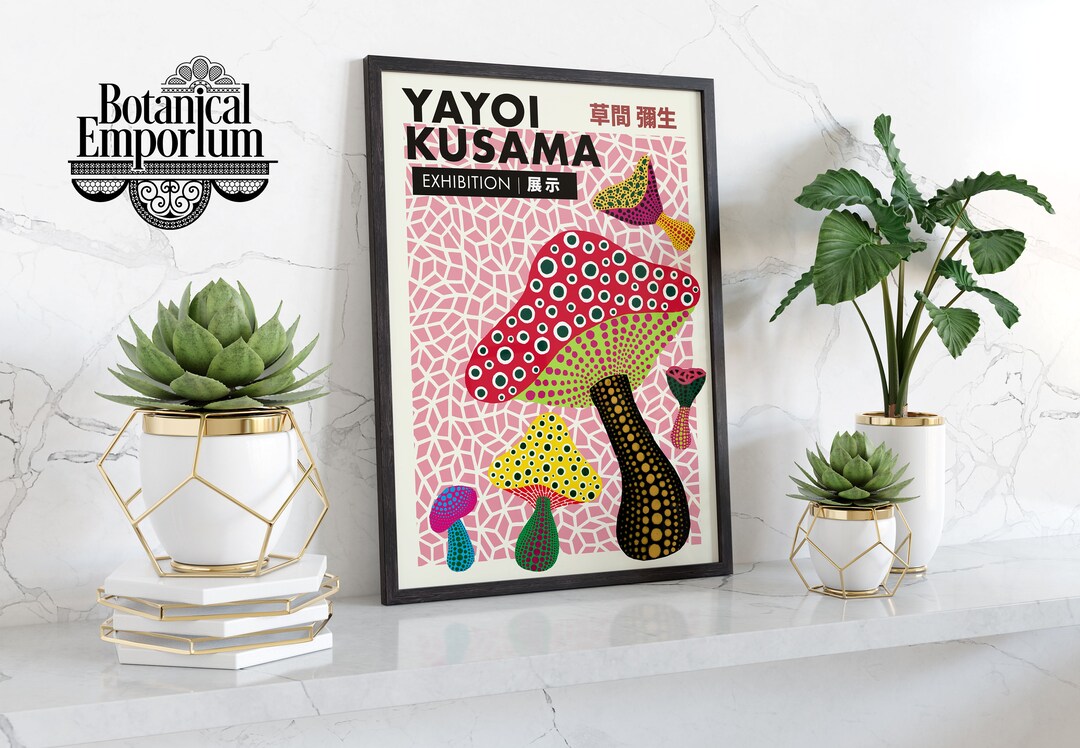 Mushrooms, Yayoi Kusama, Modern Wall Art Décor, Vintage Collage ...