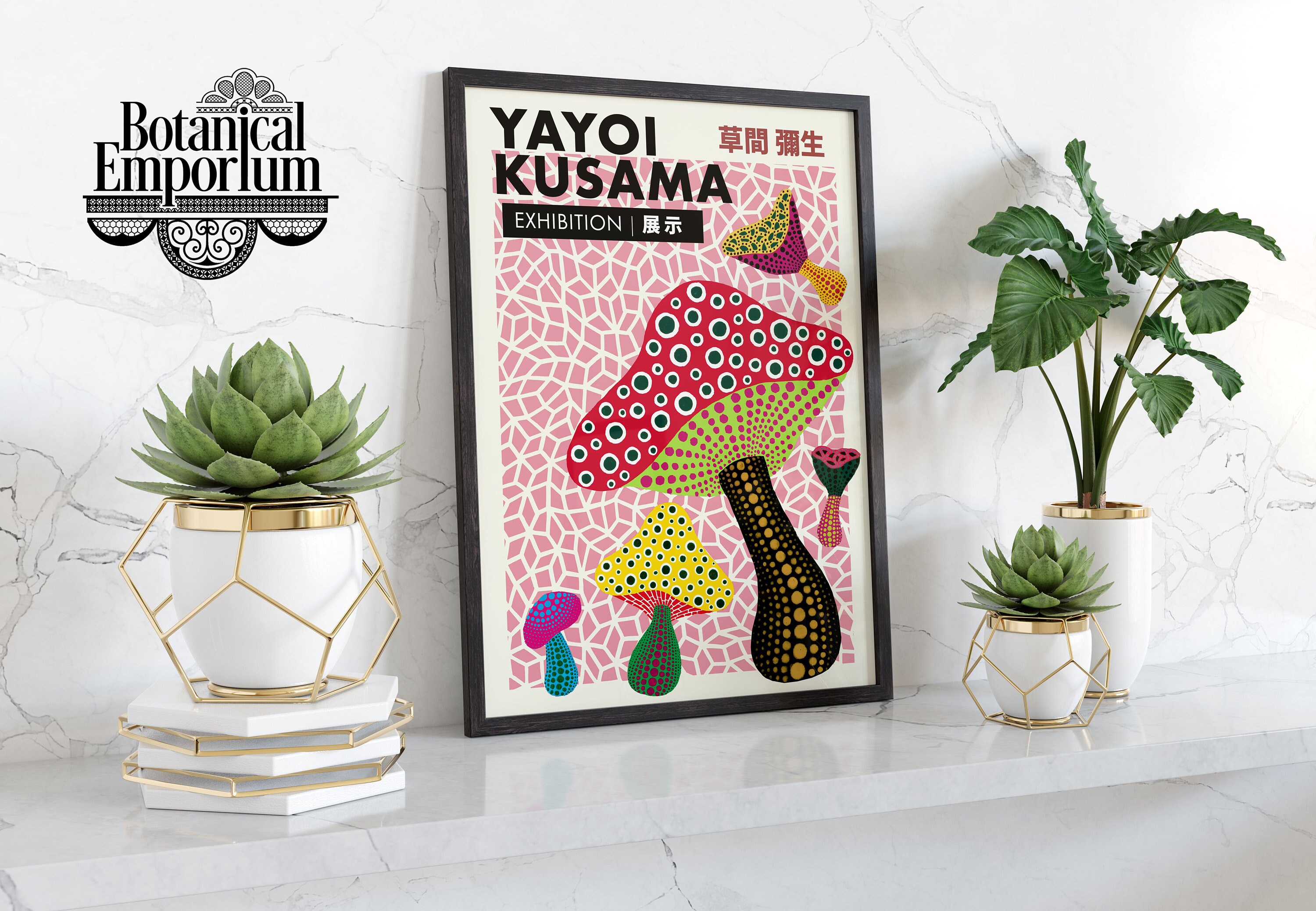 Mushrooms Yayoi Kusama Modern Wall Art Décor Vintage - Etsy UK