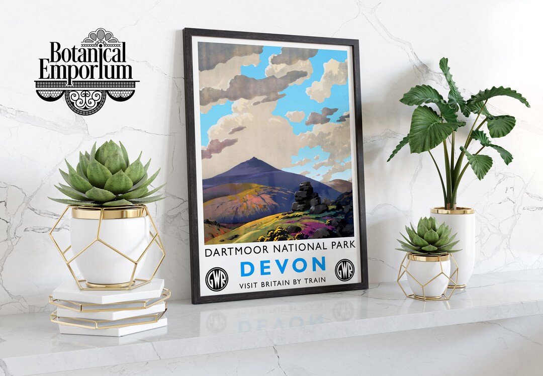 Devon Poster, English Travel Print, British Railways, Vintage Landscape ...