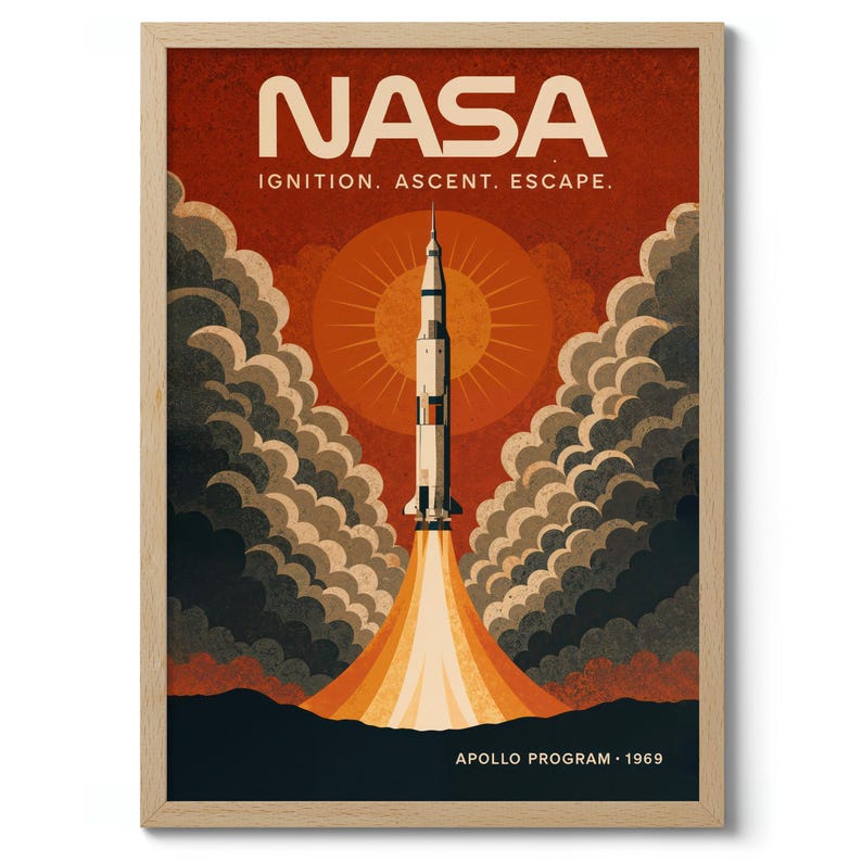 NASA Apollo Program 1969 Print, Space Poster, Vintage NASA Wall Art ...