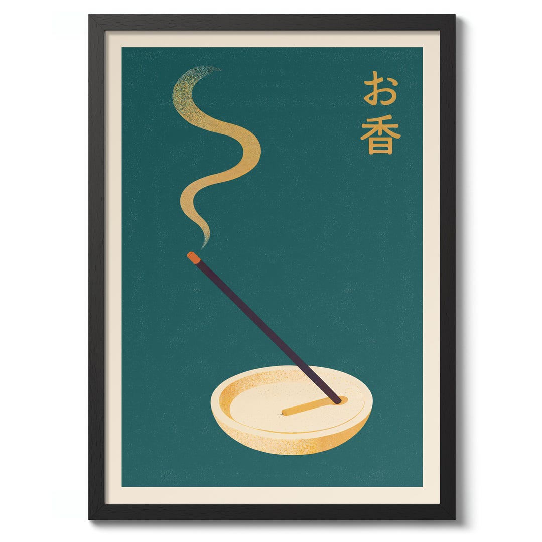 Incense Print, Japanese Vintage Poster, Matchbox Wall Art Decor ...