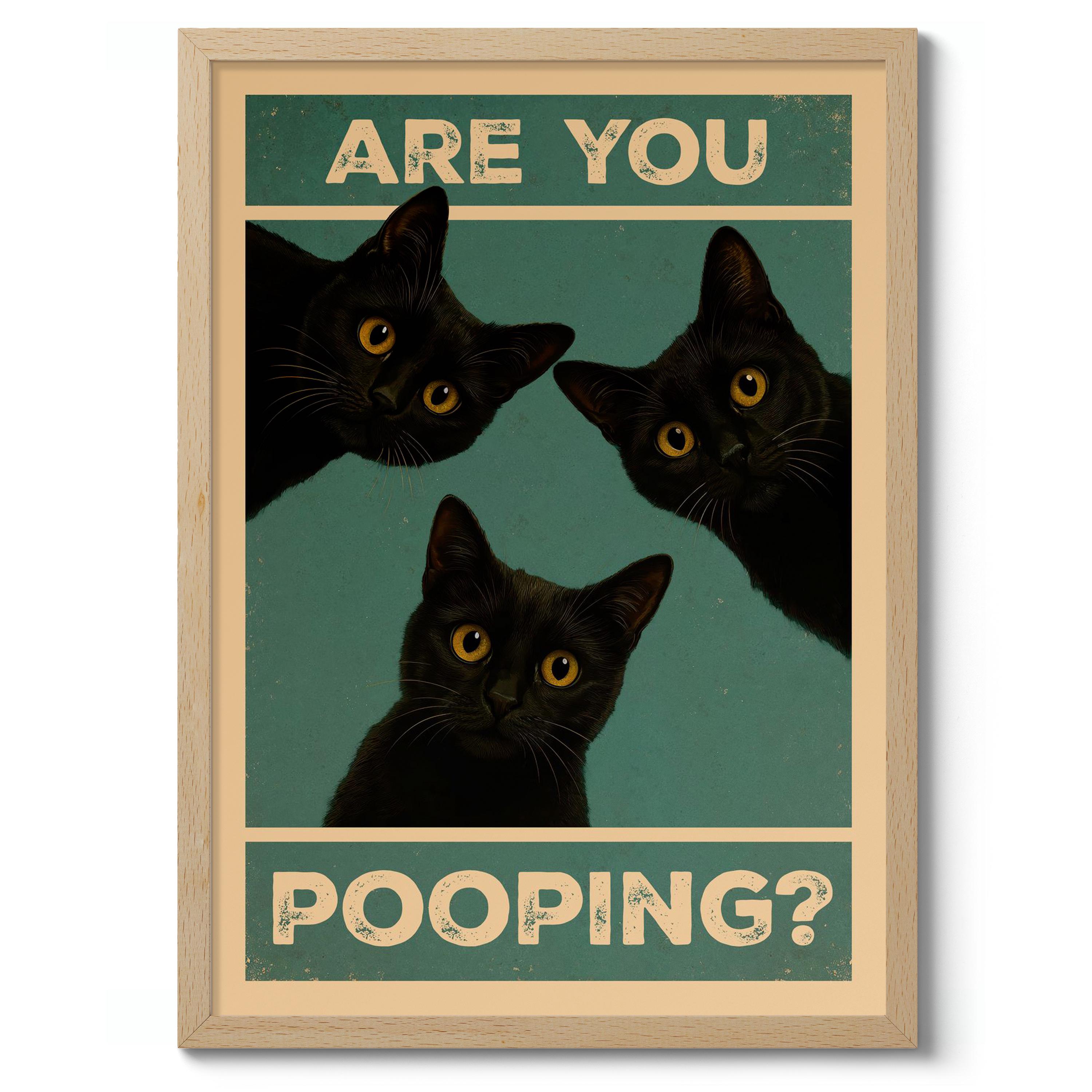 Are You Pooping? Cats Poster, Bathroom Jokes Print, Funny Toilet Wall ...