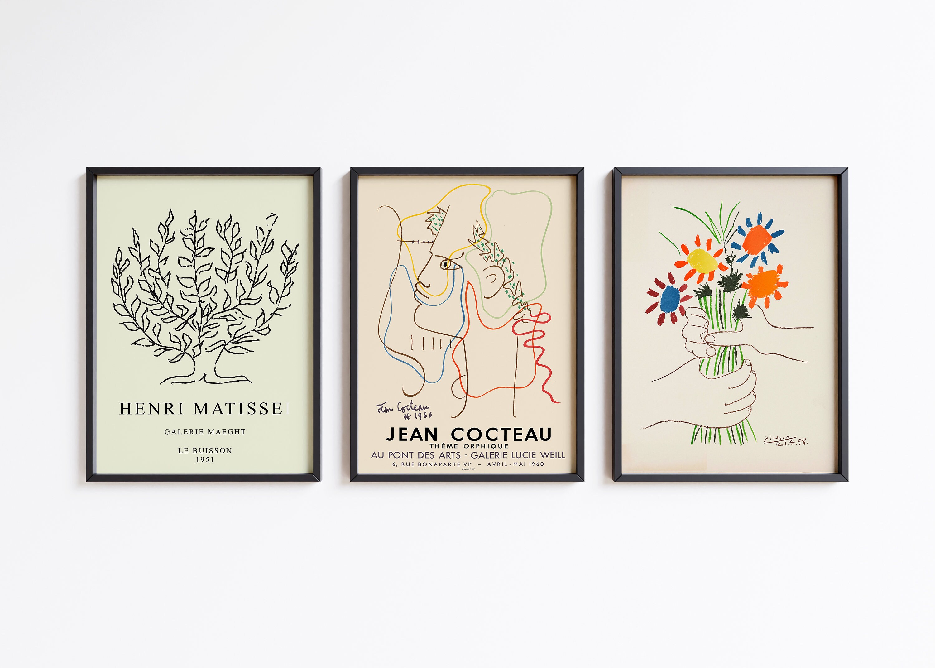 Matisse & Picasso Set of 3 Prints Gallery Poster Wall Art - Etsy UK