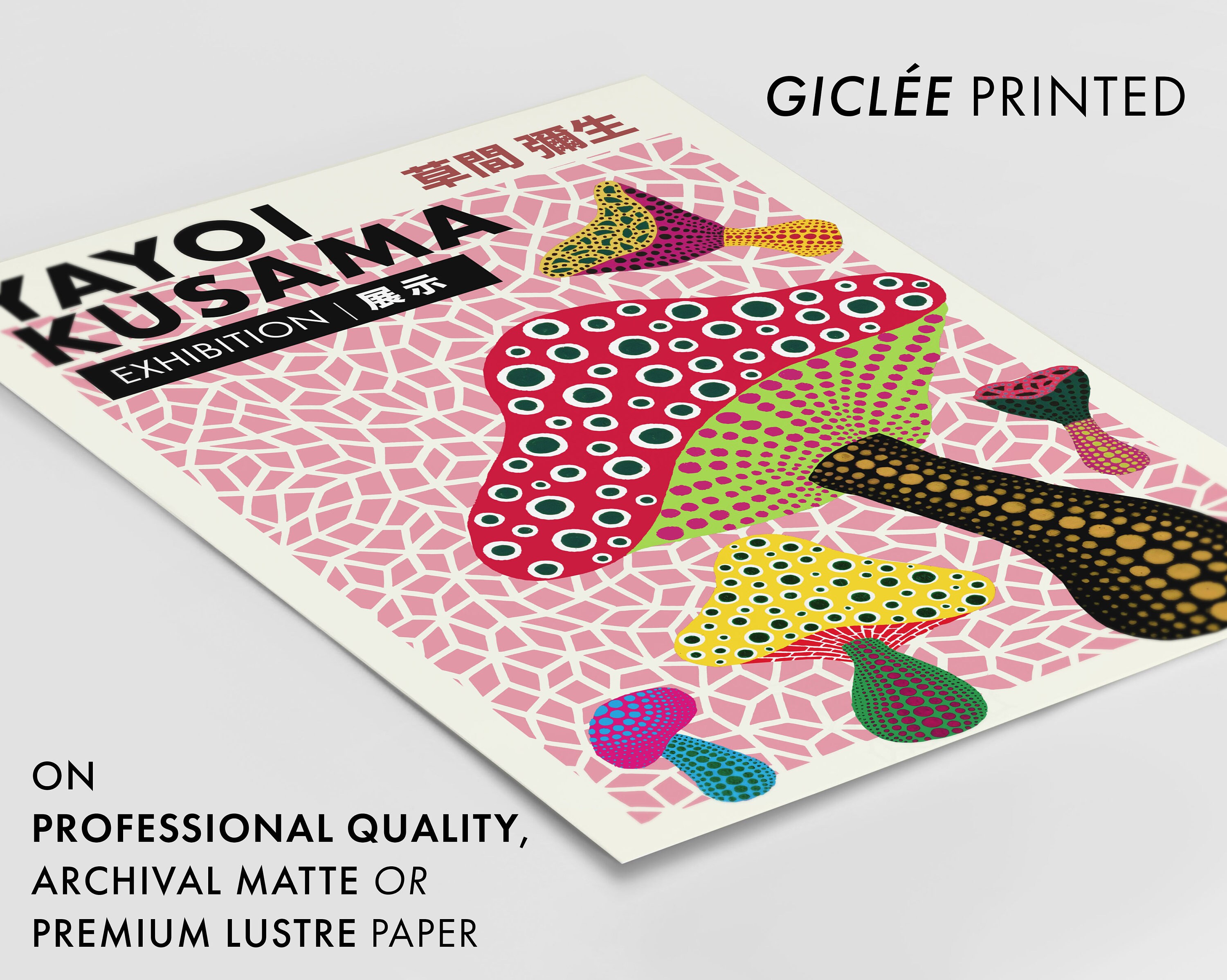 Mushrooms, Yayoi Kusama, Modern Wall Art Dcor, Vintage Collage ...