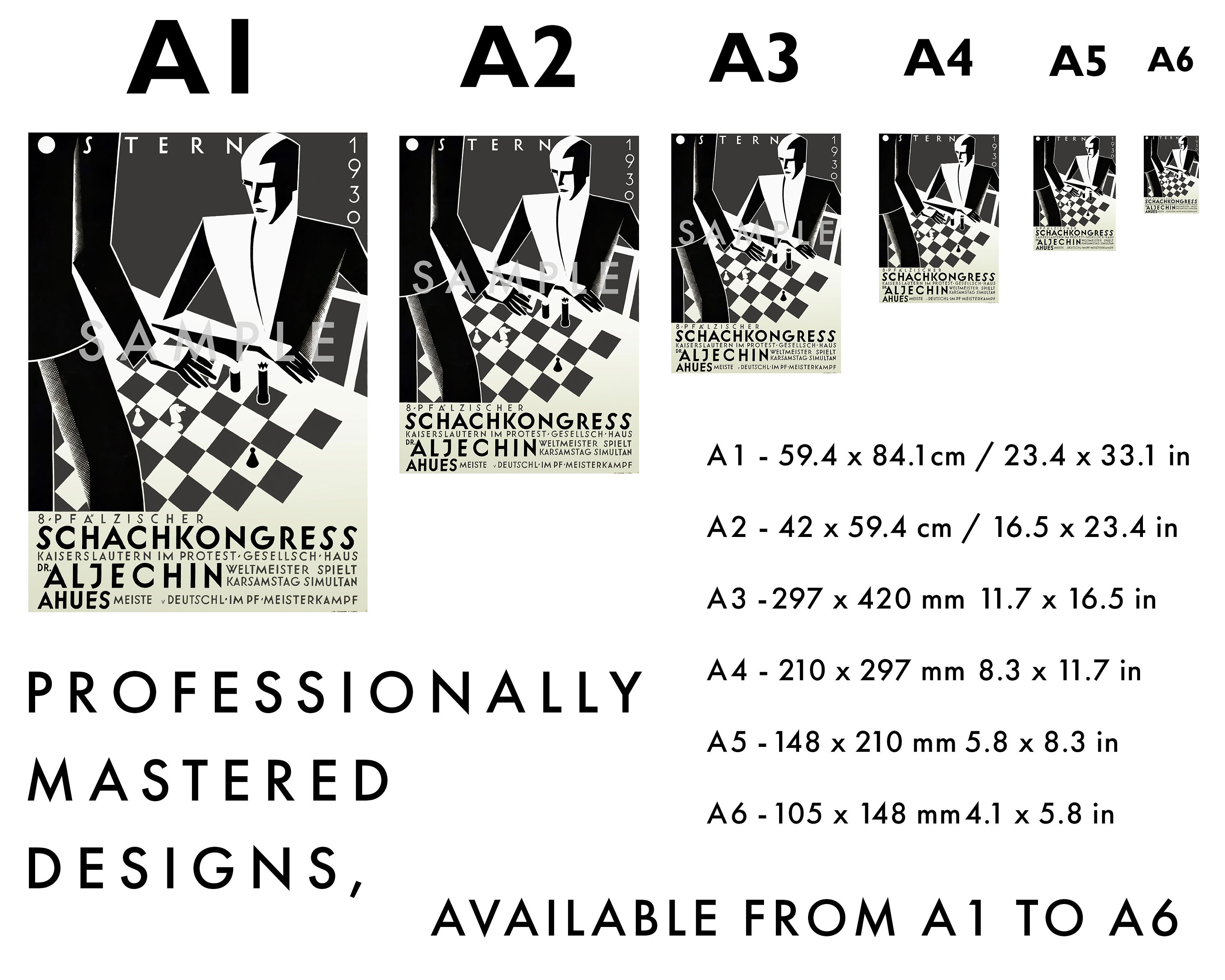 1930 Chess Match Poster, German Chess Print, Vintage Sports ...