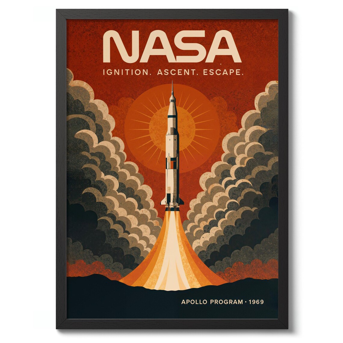 NASA Apollo Program 1969 Print, Space Poster, Vintage NASA Wall Art ...