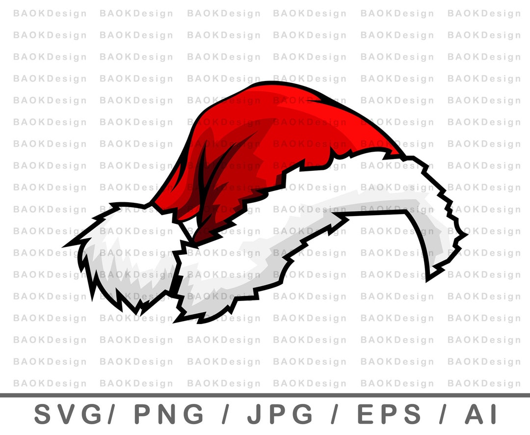 Santa Dress, Hat of Father Christmas, Christmas Hat, Christmas Hat SVG ...