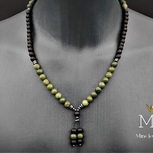 Jade Mala Necklace Black Onyx Mala Necklace Bead Tassel Necklace Japa ...