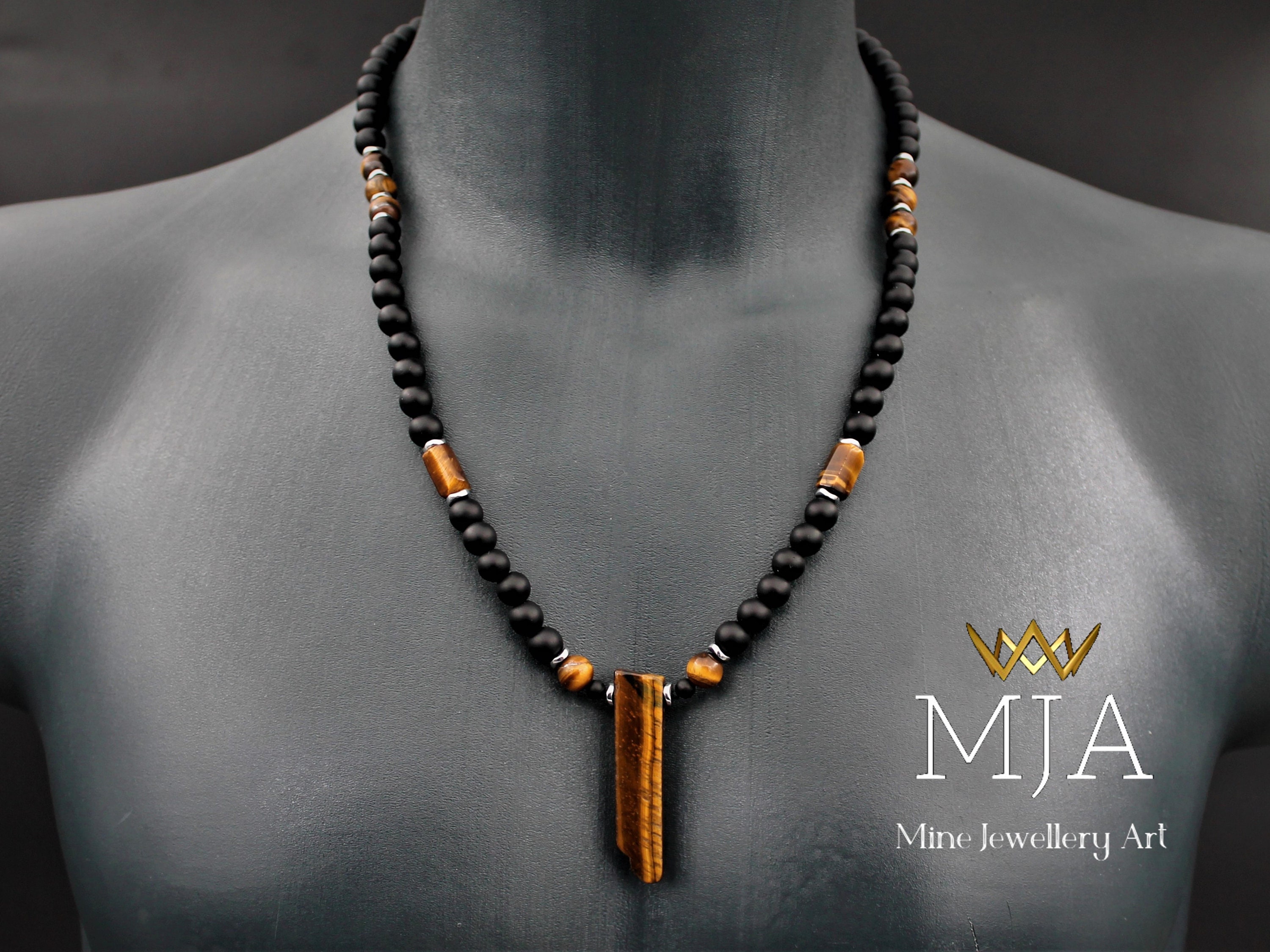 Onyx and tiger eye necklace store
