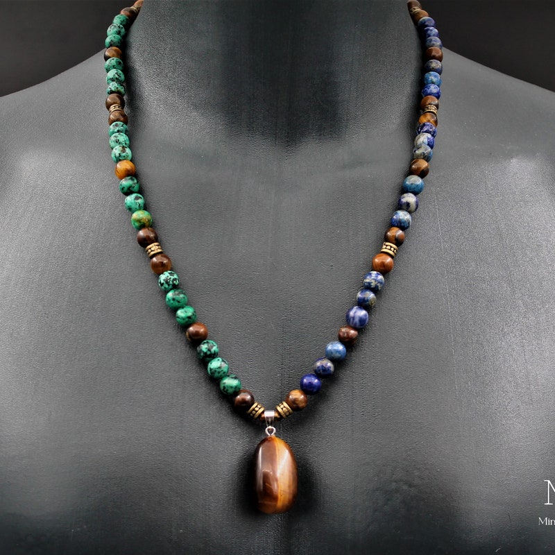 Mens Gemstone Necklace - Etsy