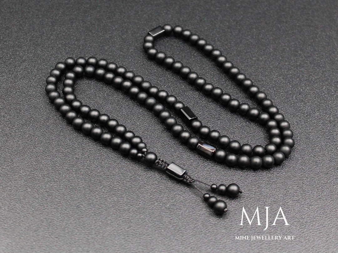 Onyx 108 Mala Bead Necklace: Tourmaline Accent, Japa Mala - Etsy