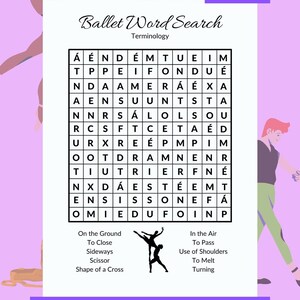 Ballet Terminology Word Search PDF DOWNLOAD Grade 3-4 Ballet ...