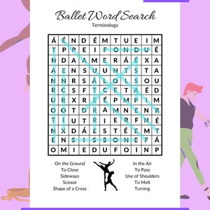 Ballet Terminology Word Search PDF DOWNLOAD Grade 3-4 Ballet ...