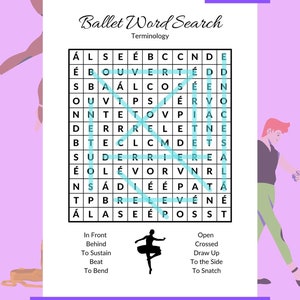 Ballet Terminology Word Search PDF DOWNLOAD Grade 1&2 Ballet ...