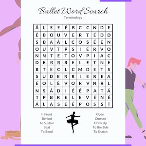 Ballet Terminology Word Search PDF DOWNLOAD Grade 1&2 Ballet ...