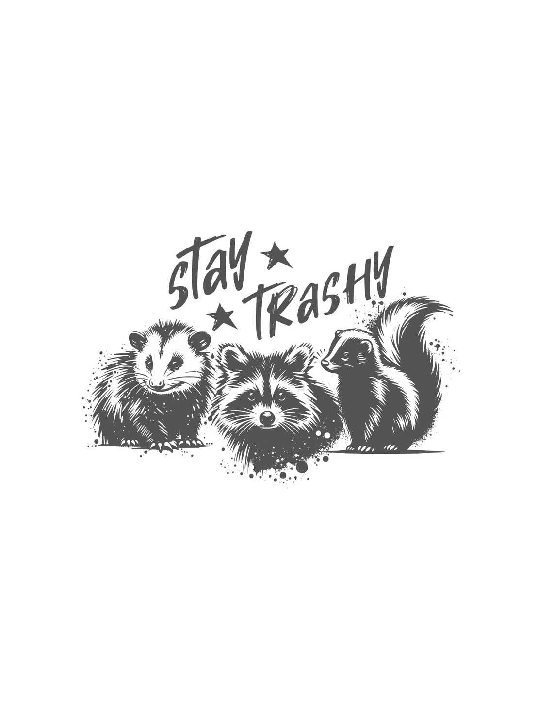 Stay Trashy Raccoon SVG PNG: Funny Raccoon Clipart (digital Download ...