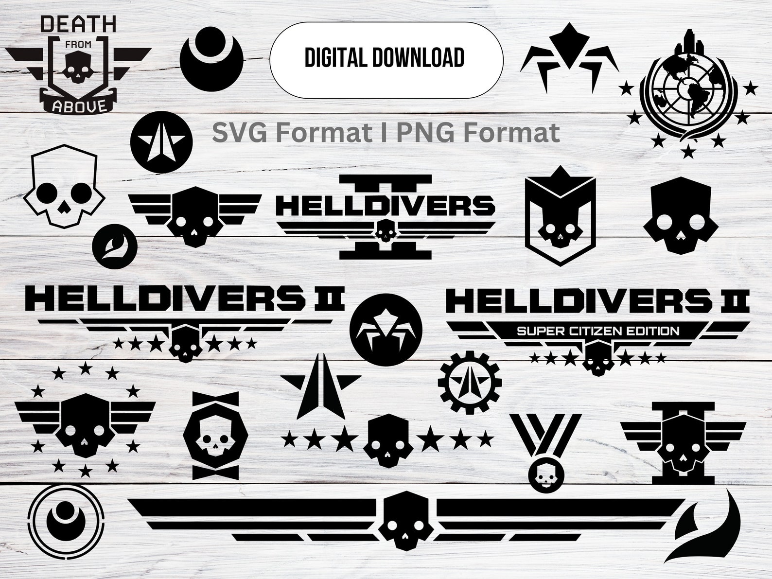Helldivers 2 Digital Download Bundle SVG, PNG, Adobe Illustrator Files ...