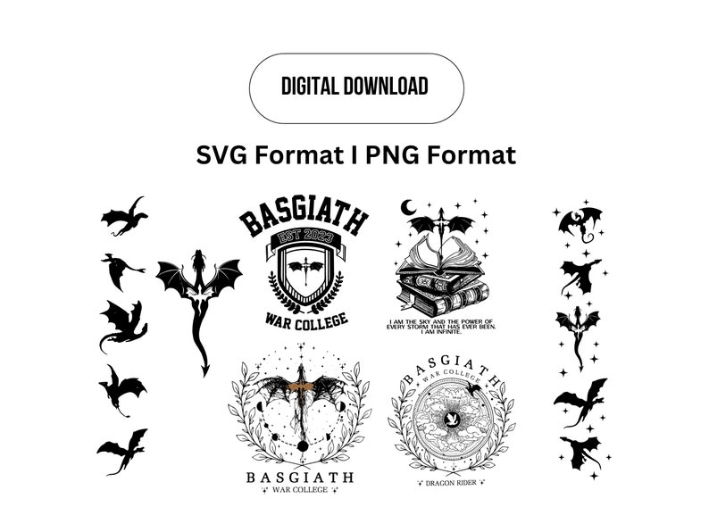 Fourth Wing Bundle Svg, Basgiath War College Svg, Dragon Rider, Violet ...
