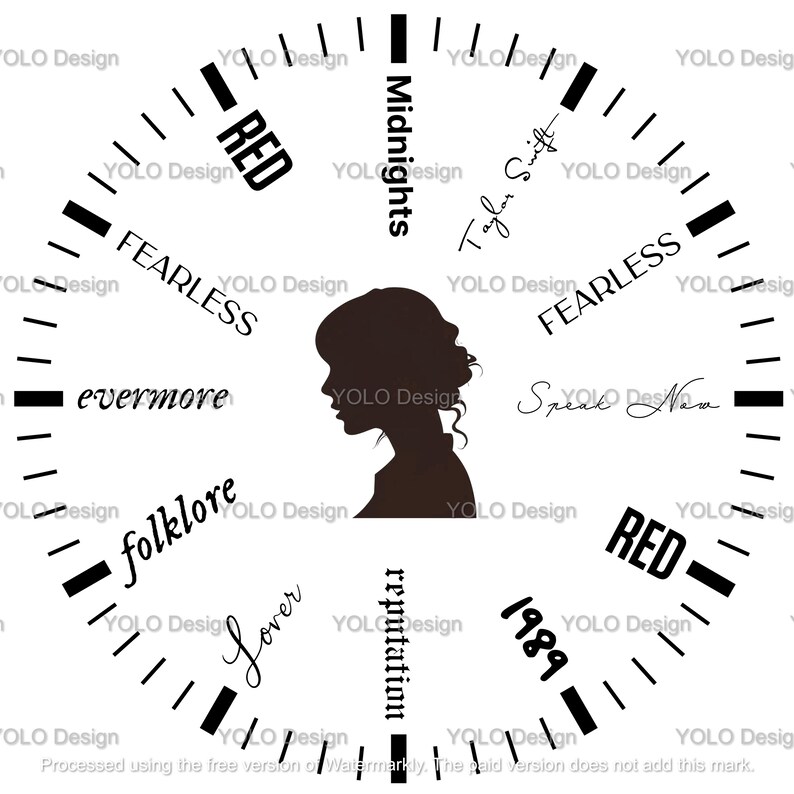 Taylor PNG, Album Clock Face Design, Taylor Swiftie Merch, Swiftie ...