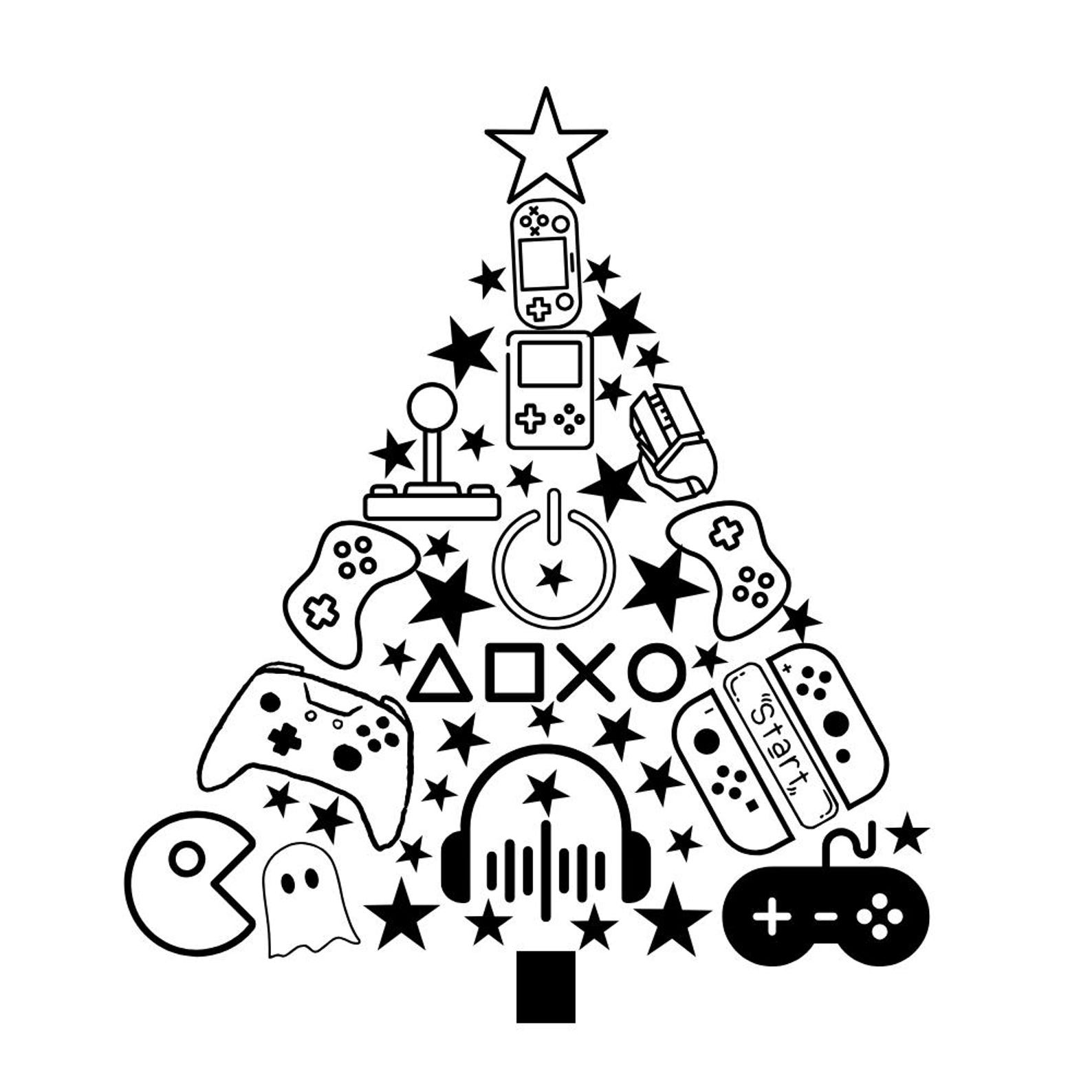 Christmas Gamer Tree SVG: Funny Game Controller Joystick Assemble Tree ...