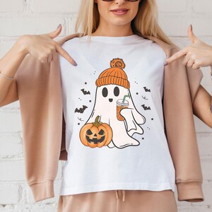 Cute Boo Jee Ghost Barista Png, Halloween Png, Coffee Png, Bougie Png ...