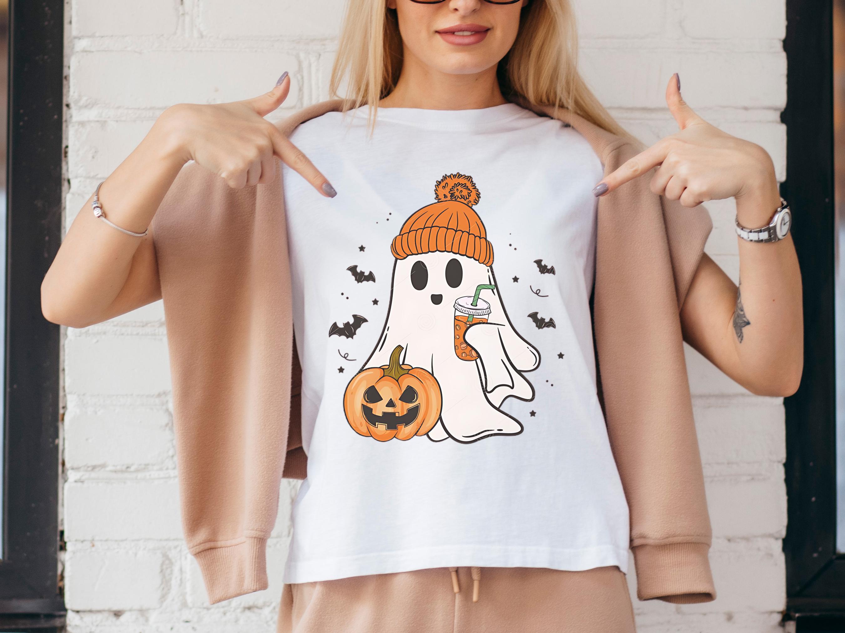 Cute Boo Jee Ghost Barista Png, Halloween Png, Coffee Png, Bougie Png ...