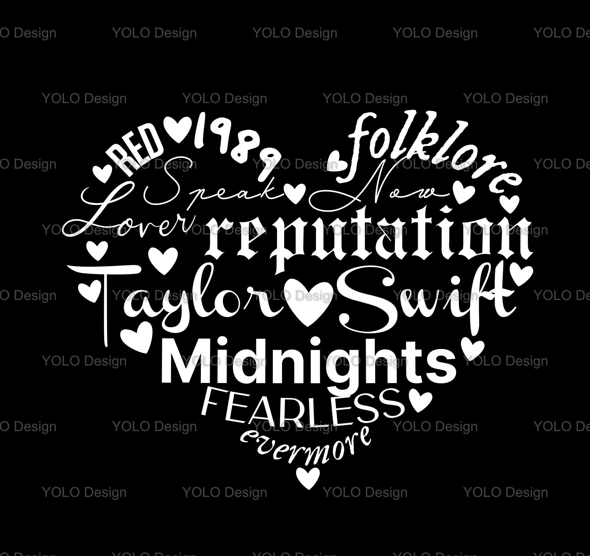 Taylor Swift Album Names Heart Svg Taylor Swiftie Album - Etsy Australia