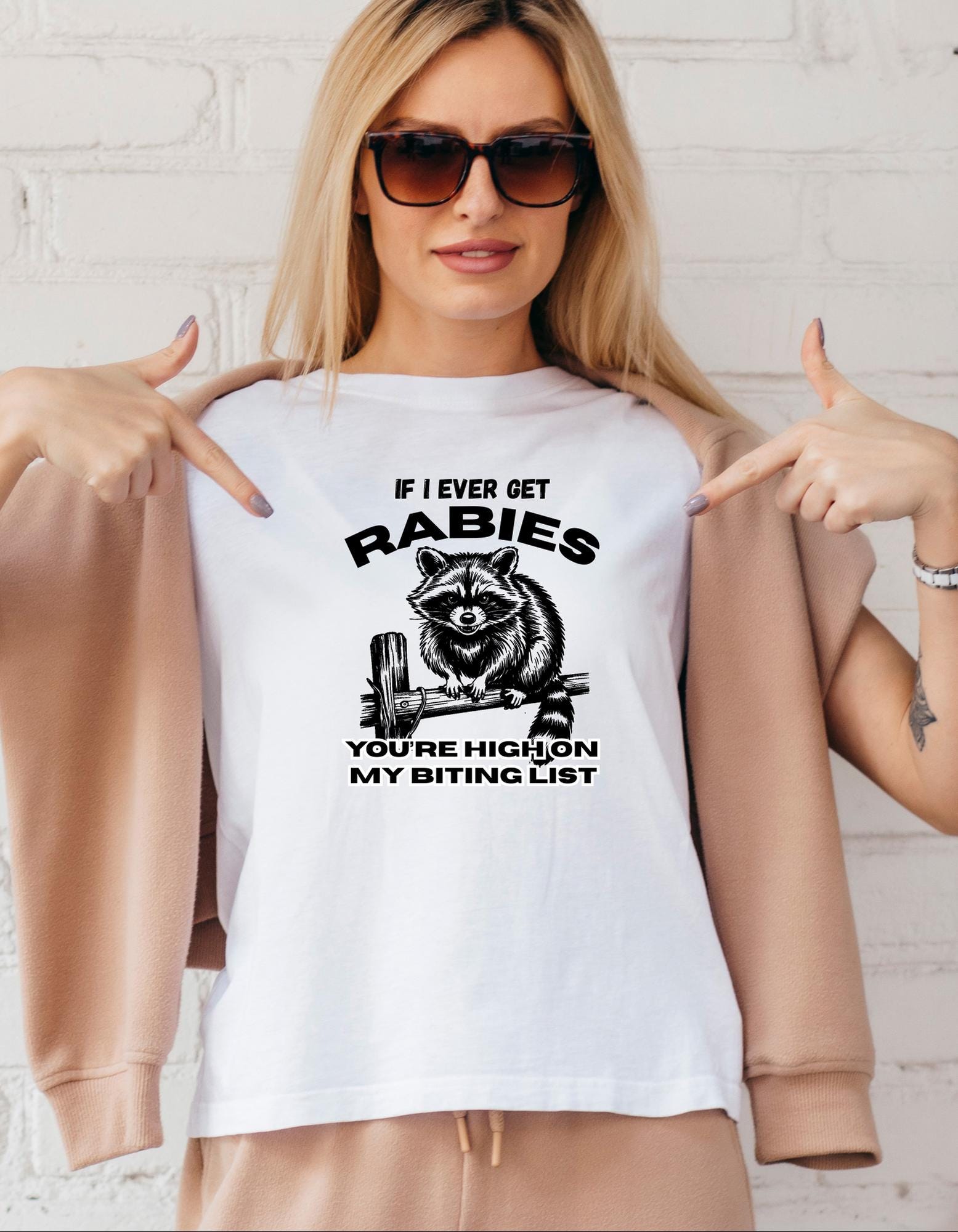 Funny Raccoon Meme T-shirt Design: Rabies Bitin' List (SVG PNG Digital ...