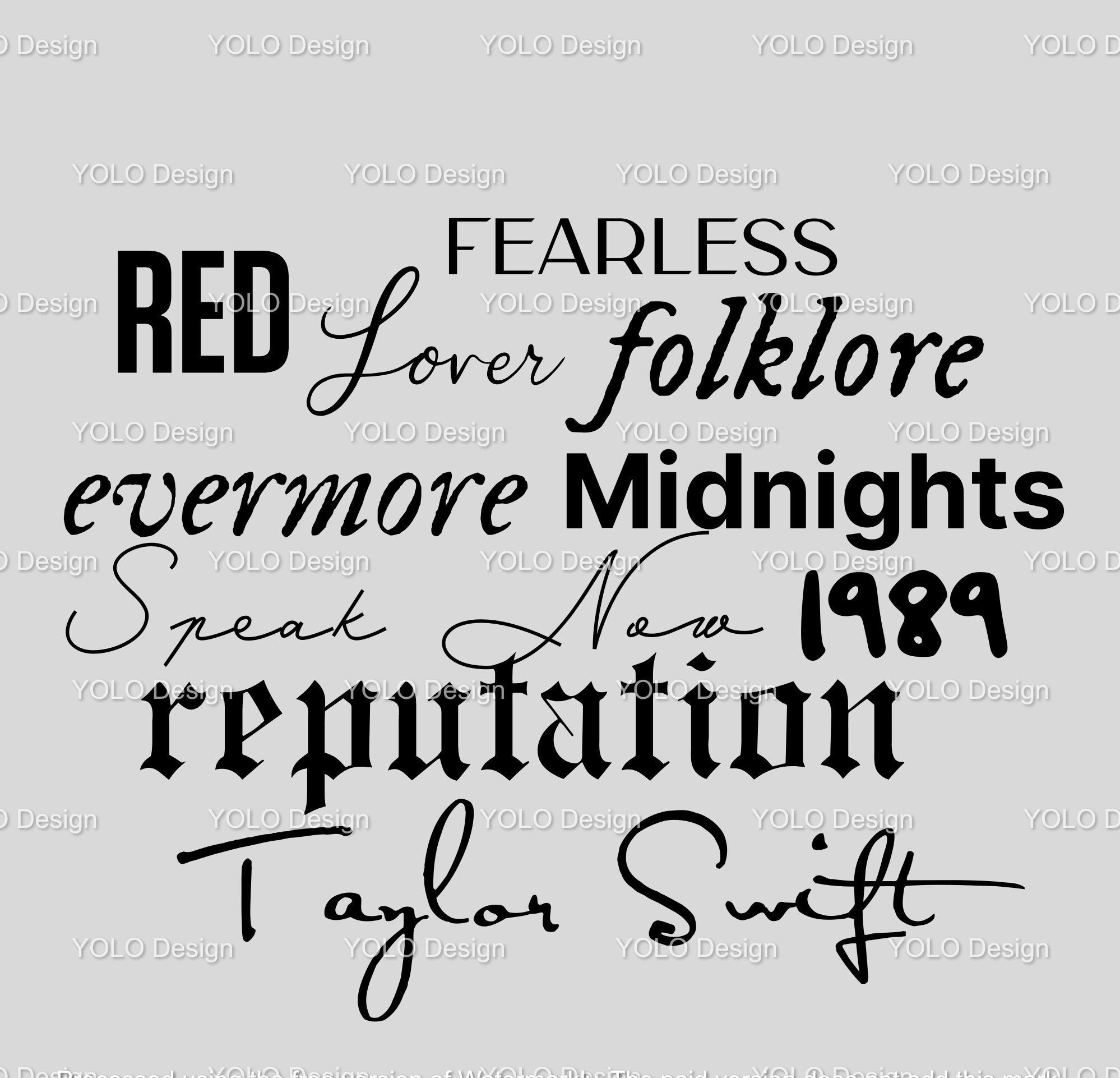 Taylor Swift Albums Names Svg Taylor's Eras Svg the Eras - Etsy Canada