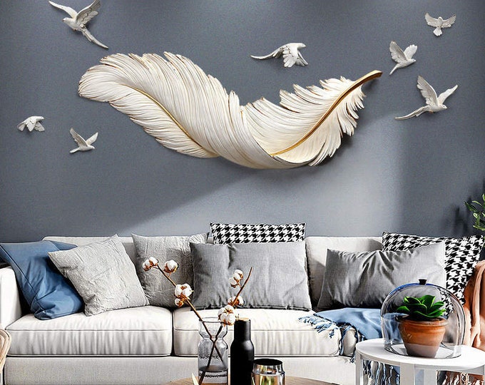 Feather Wall Decor | Feather Wall Art| Birds of Feather Wall Hanging ...