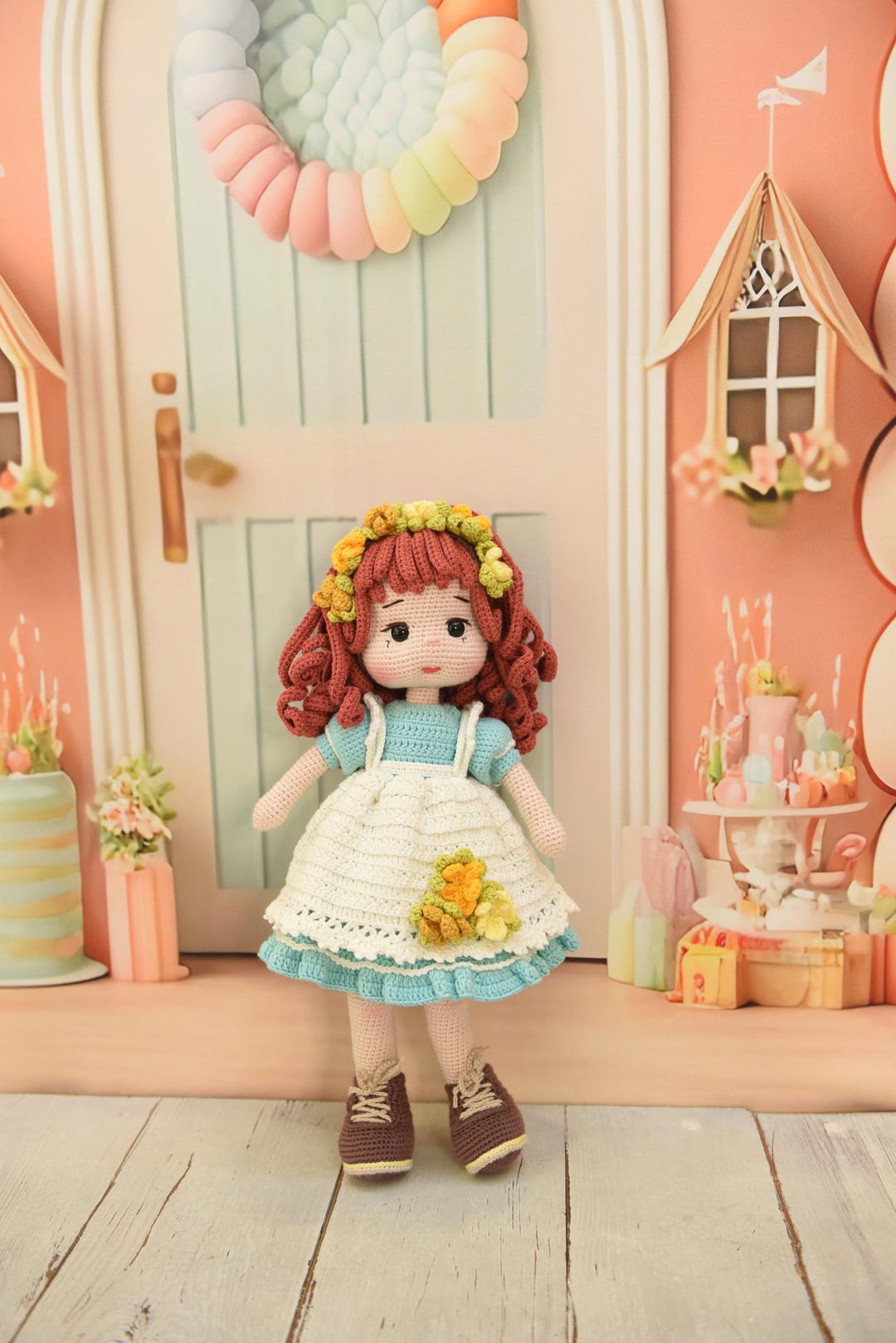Amigurumi Blue Doll, Amigurumi Princess Doll, Flower Princess Doll ...