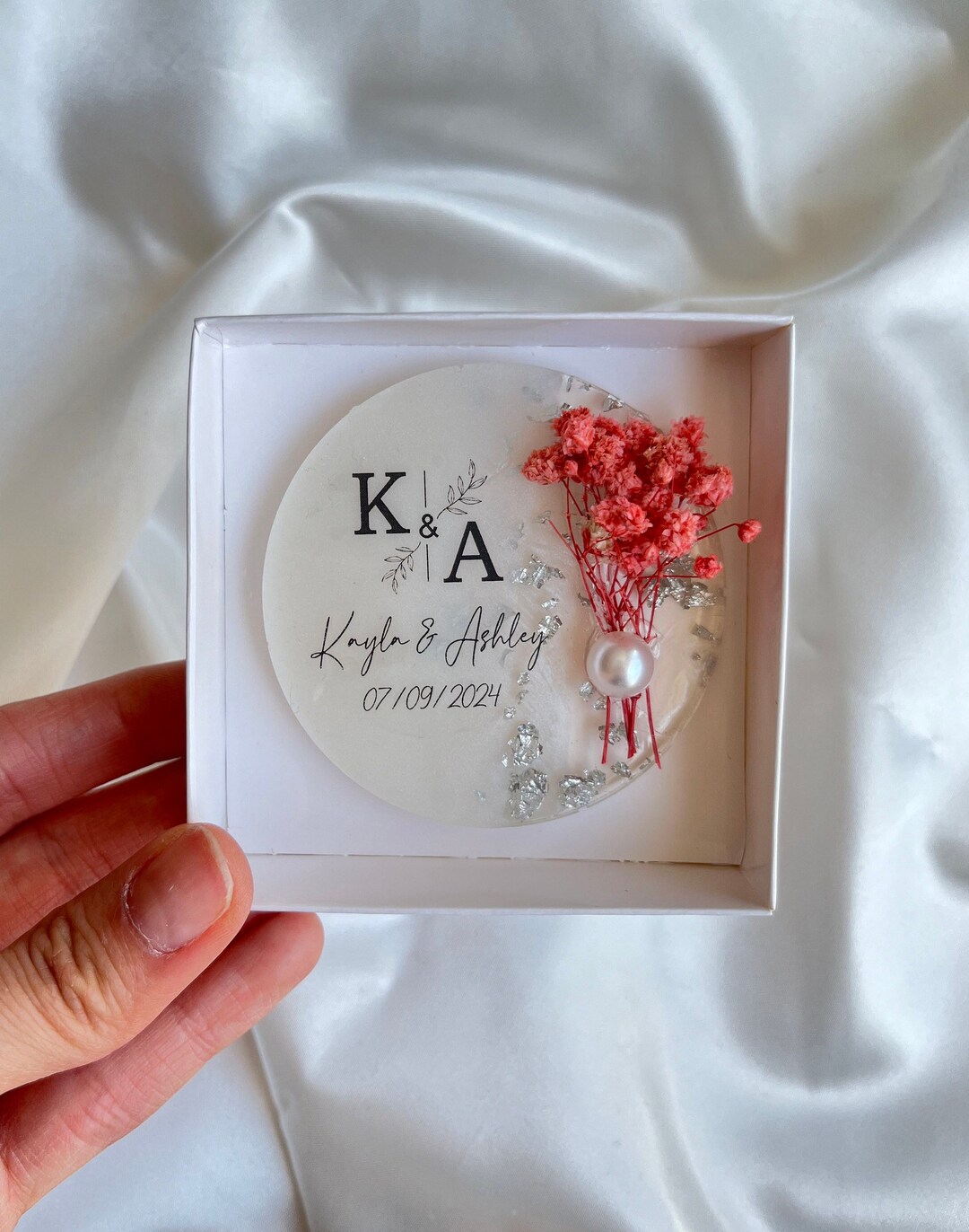 Custom Fridge Magnets,wedding Favors,engagement Gift,dried Flower ...
