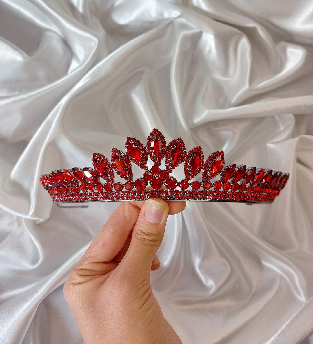 Red Crystal Tiarahenna Tiara Bridal Crown Bridal Crown - Etsy