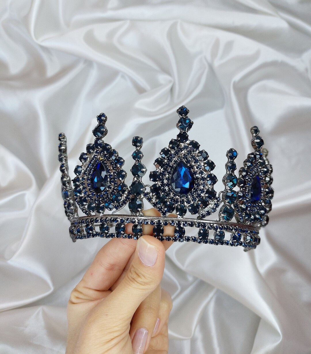 Navy Blue Wedding Tiara,henna Crown,crystal Tiara,henna Tiara, Bridal ...