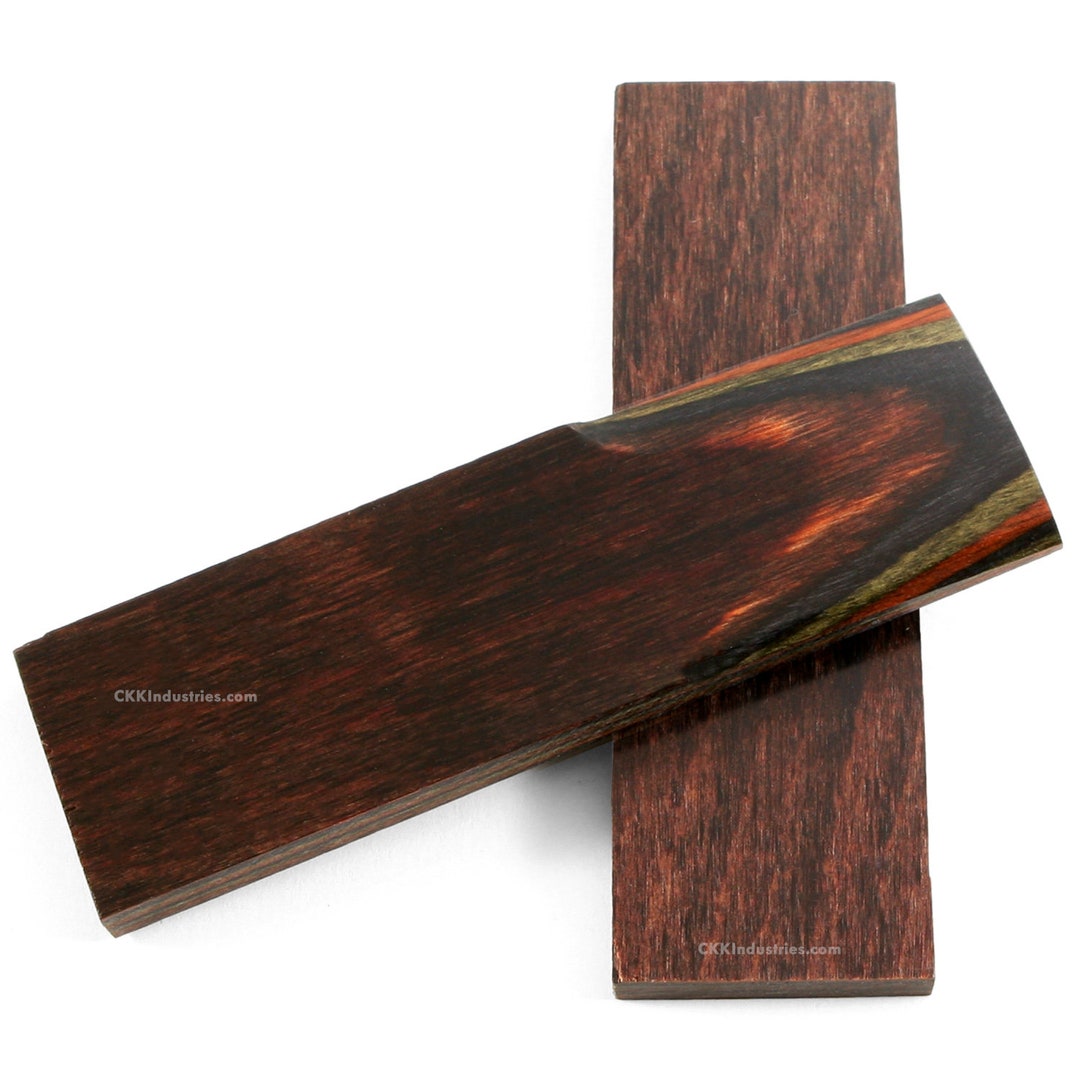 Dymalux Knife Handle Scale Set - (layered Wood) - (green Mountain)(dark ...