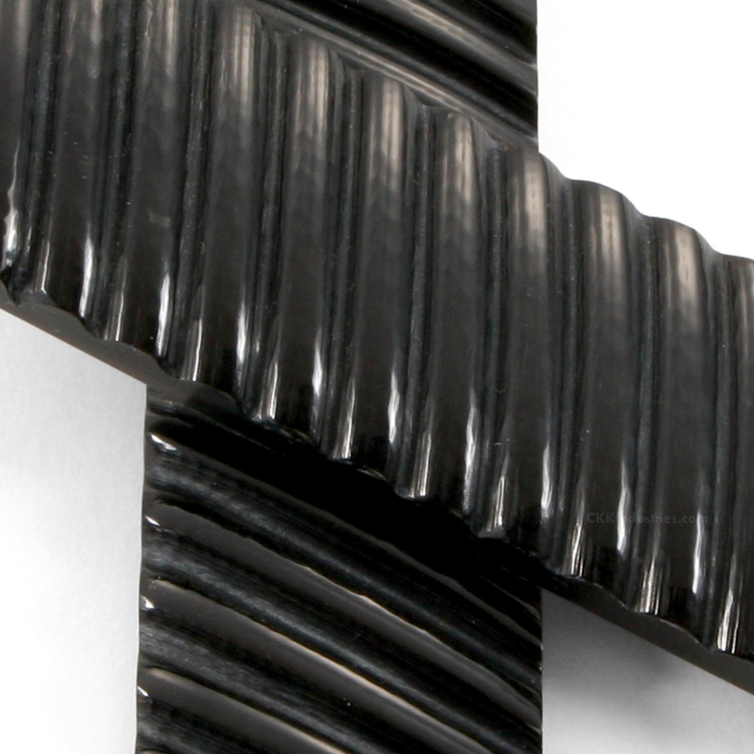 Buffalo Horn Knife Handle Scales - (swirled) - (black) - (5.00in X 1 ...