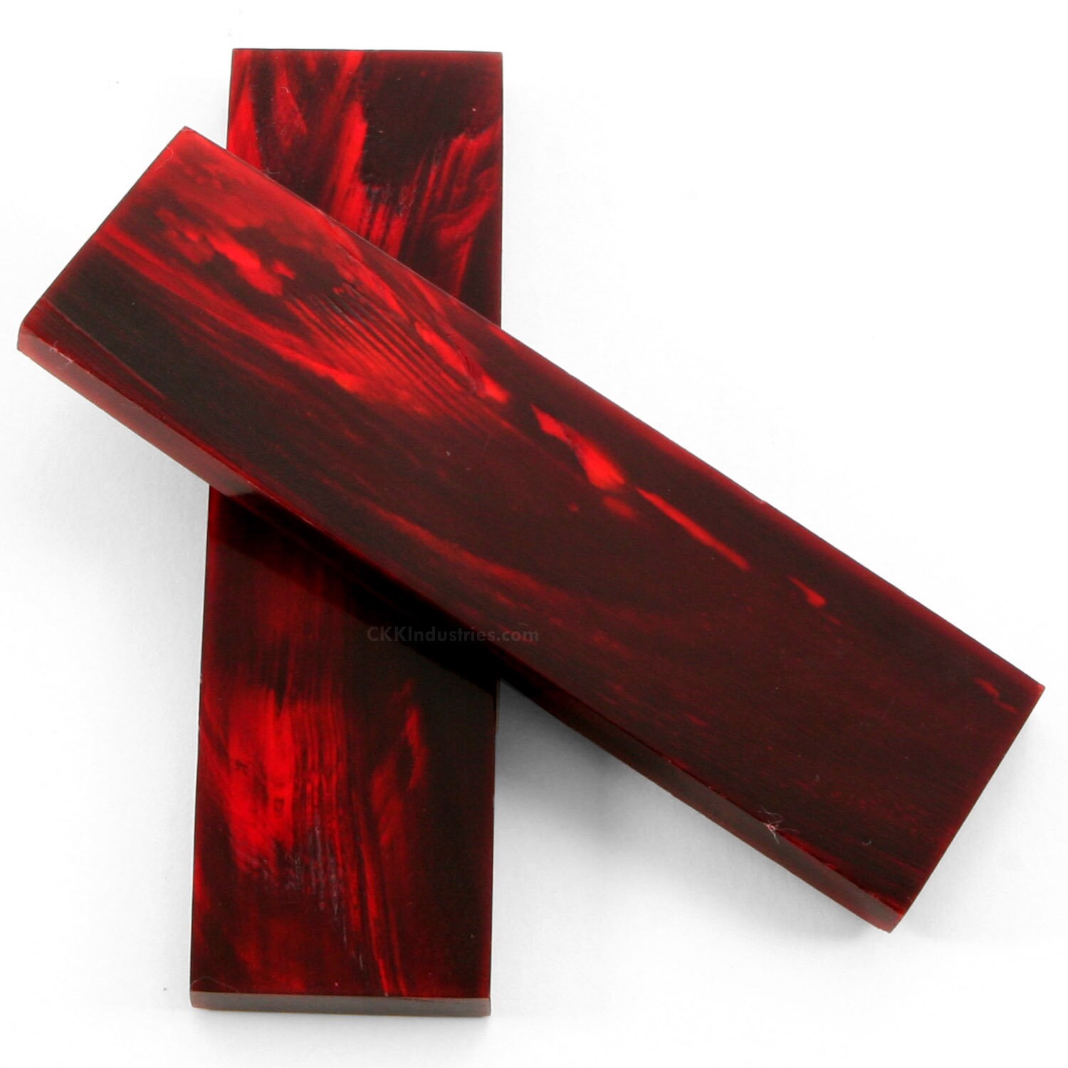 Buffalo Horn Knife Handle Scales - (flat Top) - (wine Red) - (4.50in X ...