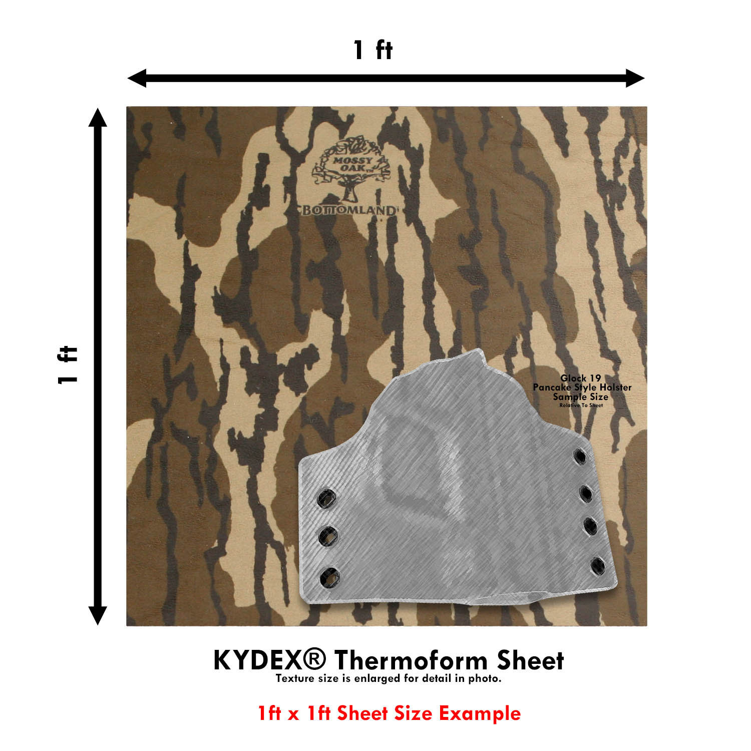 KYDEX Infused Thermoform Sheet mossy Oak® Bottomland® P1 Texture .080 ...